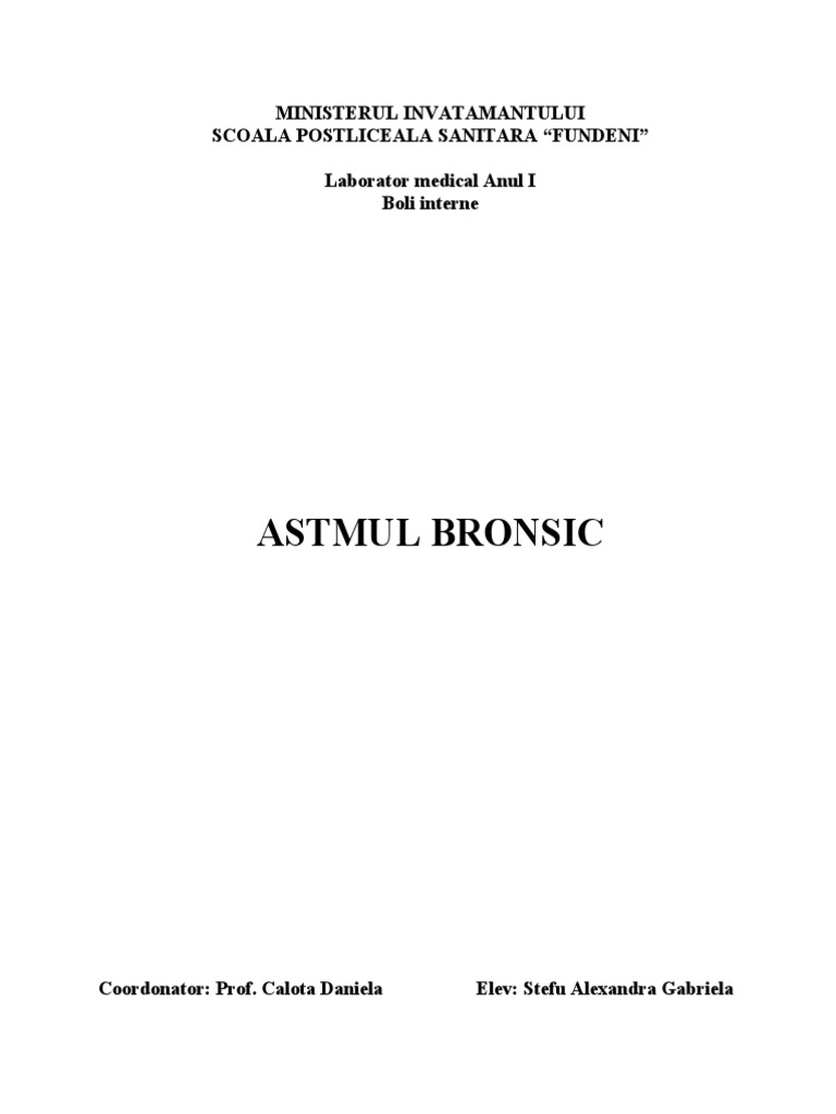 Astmul Bronsic Stefu Alexandra | PDF