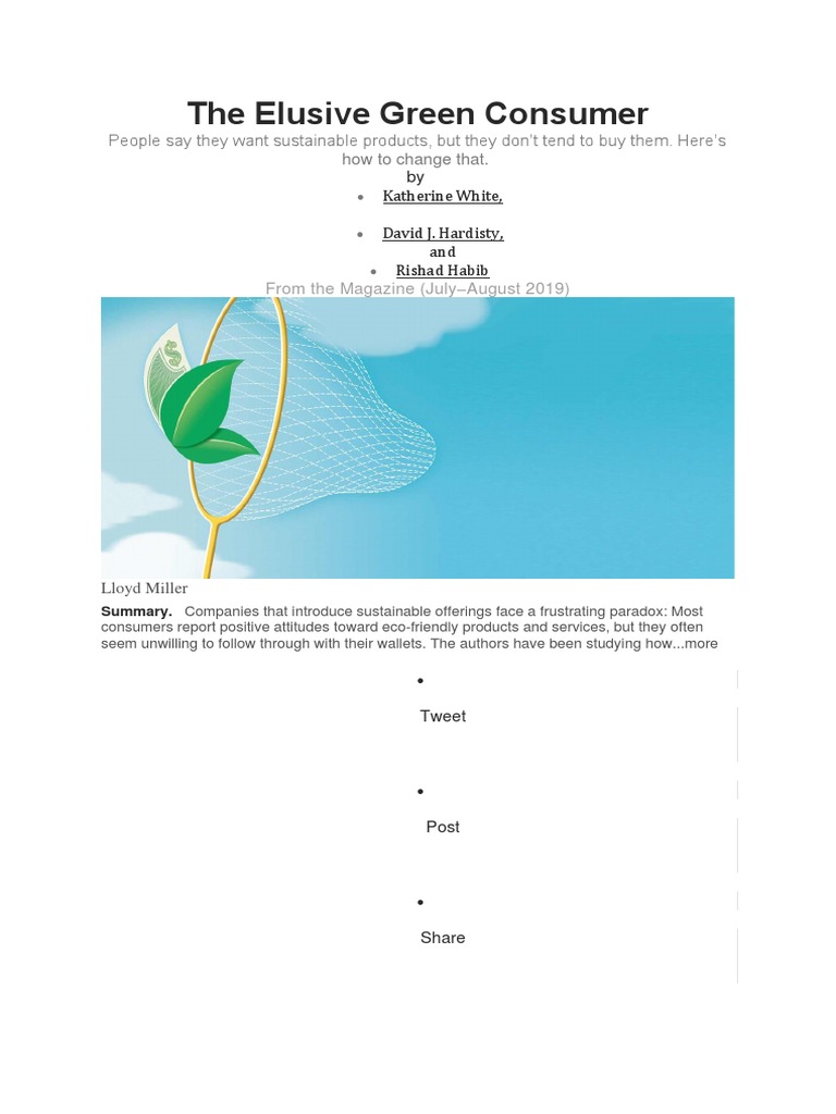The Elusive Green Consumer | PDF