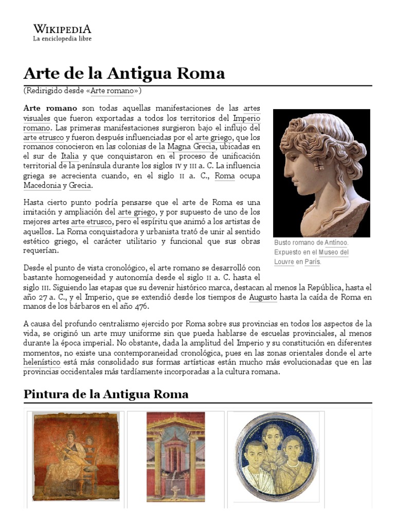 Arte de la Antigua Roma: Resumen y Etapas | PDF | Estética | Roma antigua