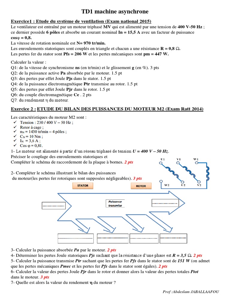 TDs Machine Asynchrone | PDF | Transformateur électrique | Puissance ...