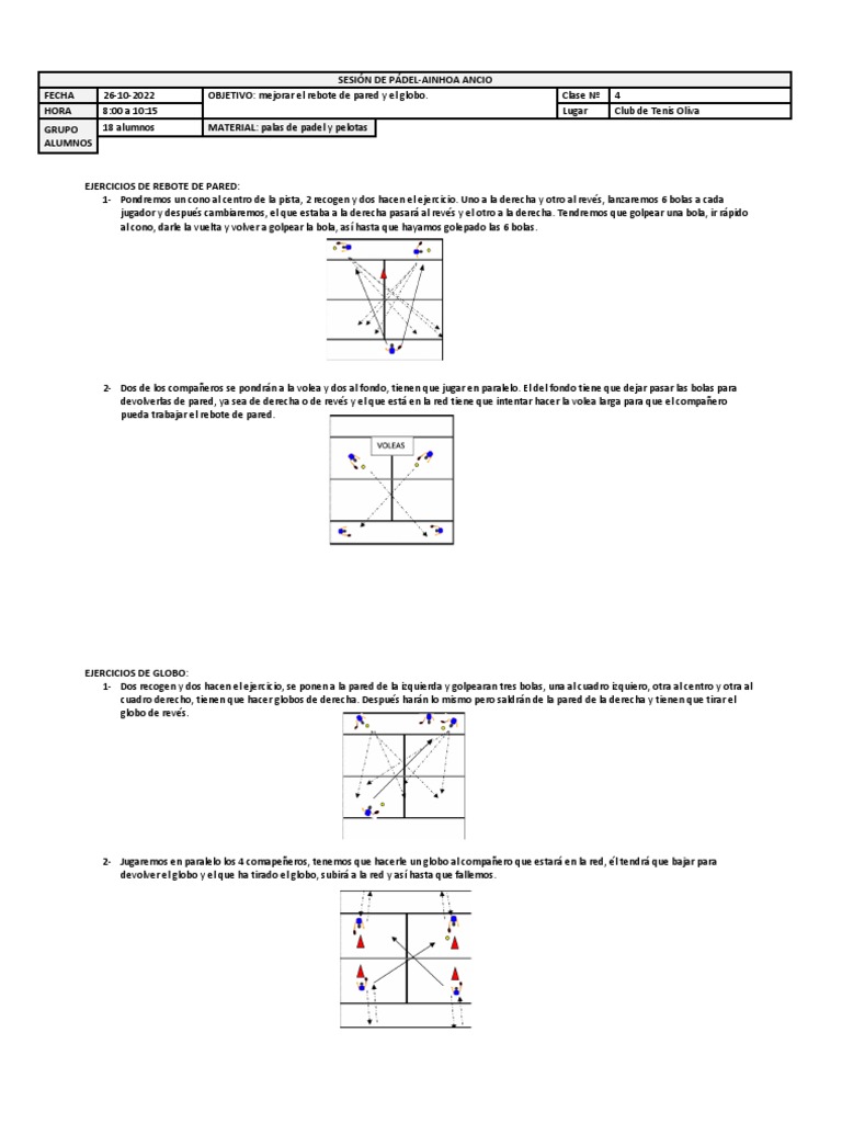 Padel Sesión 4 Ainhoa Ancio | PDF