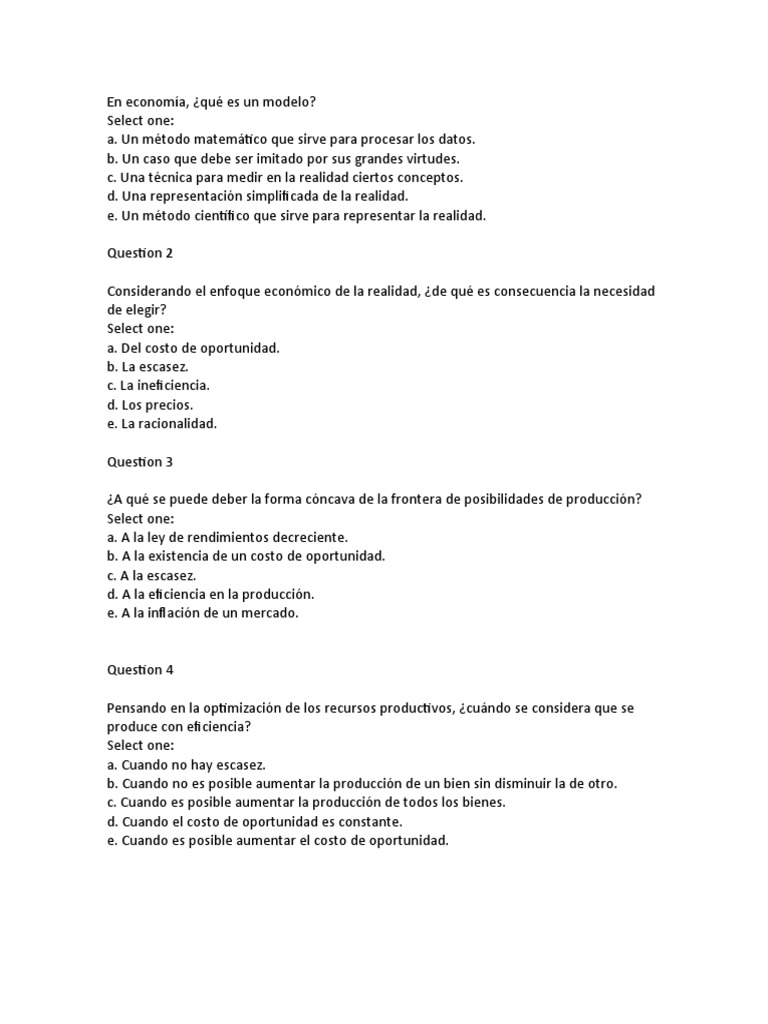 Prueba Micro | PDF | Mercado (economía) | Costo de oportunidad