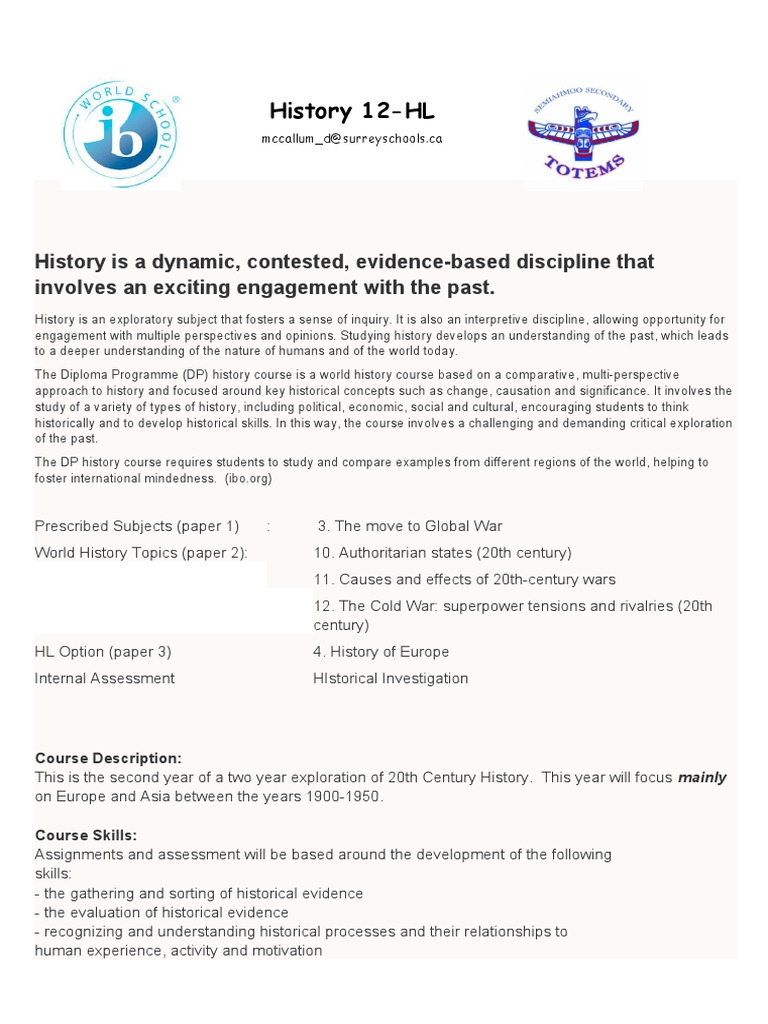 IB History 12 HL 2021 2022 | PDF | Soviet Union | World Politics