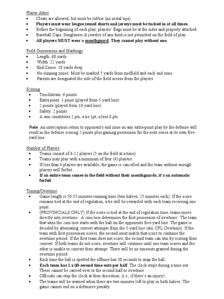 Flag Football Rules 2022 2 PDF | Download Free PDF | Quarterback ...