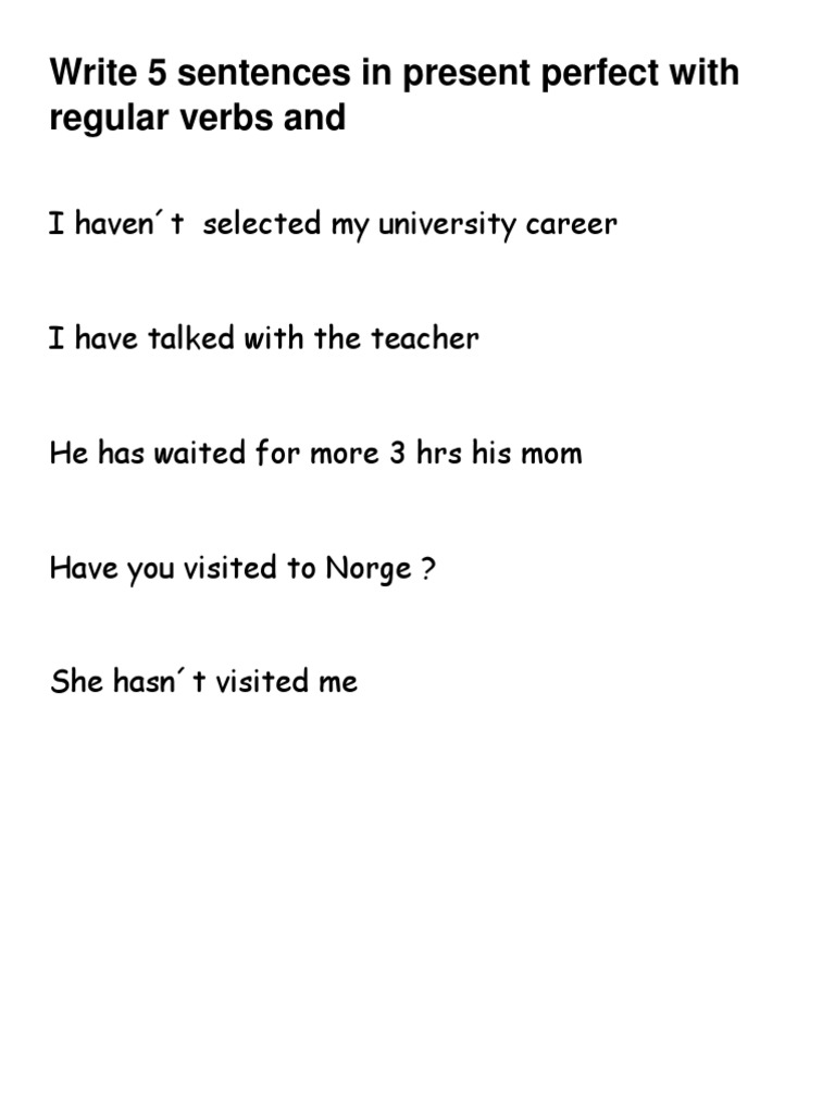 Actividades (Presente Perfecto) | PDF