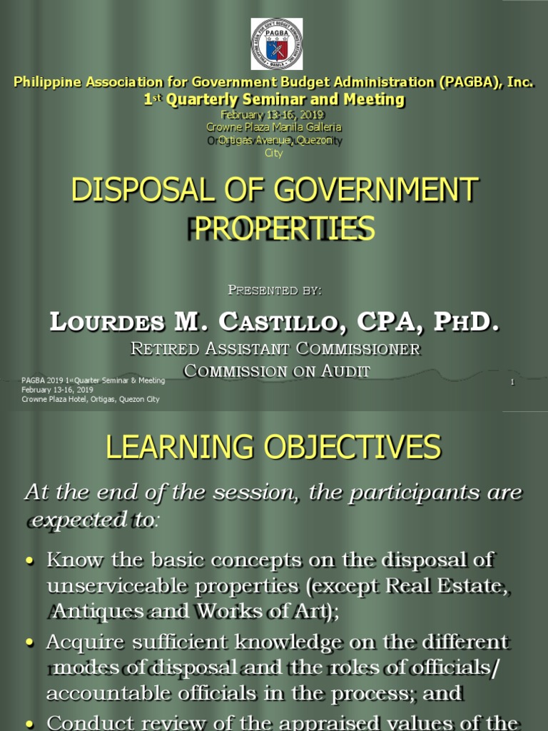 Disposal of Government Properties - 1 | PDF | Property | Economies