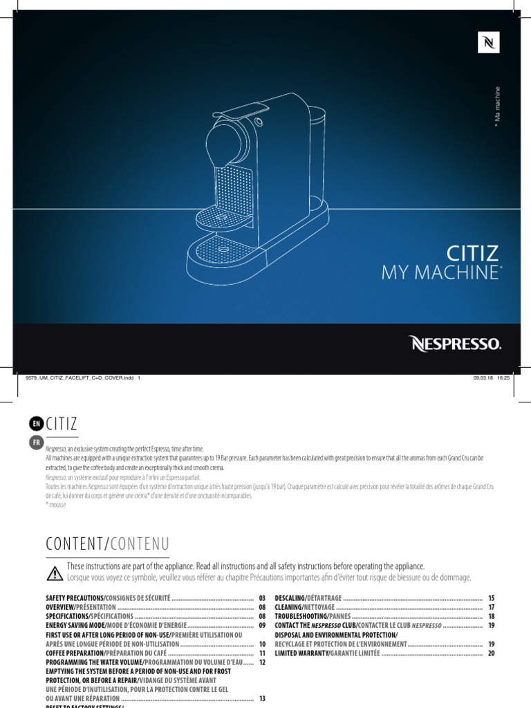 Shared Resmanualscitiz2016www CitiZ C112 Z2 NESPRESSO (EN FR DK RO FI ...