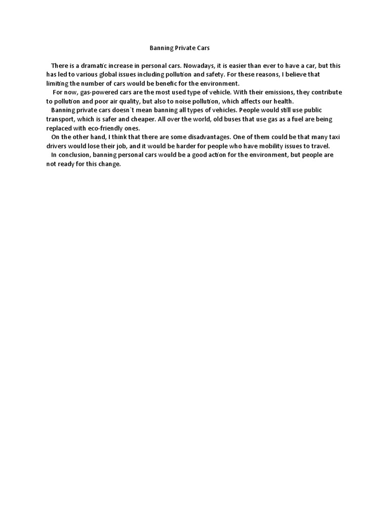 Banning Private Cars | PDF