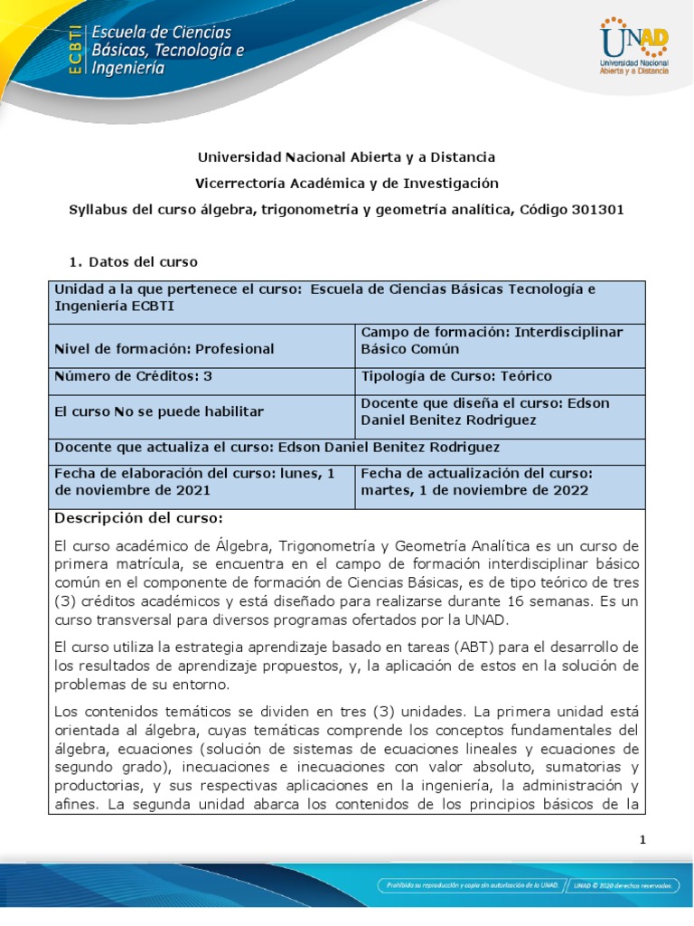 Versión Final - Syllabus ATGA (1601 Del 2023) | PDF | Ecuaciones ...