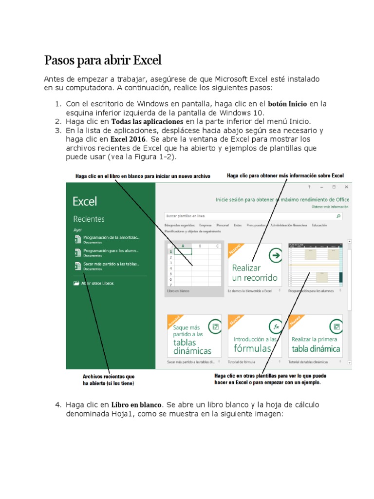 Cómo abrir y cerrar Excel | PDF | Informática