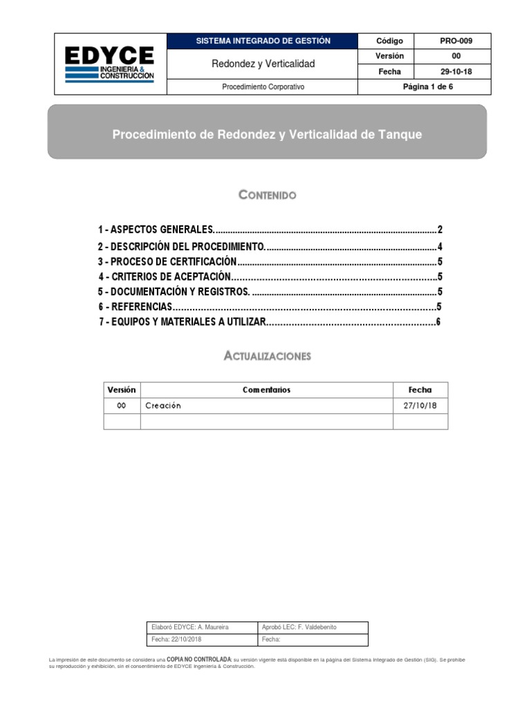 Procedimiento de Redondez y Verticalidad | PDF | Topografía