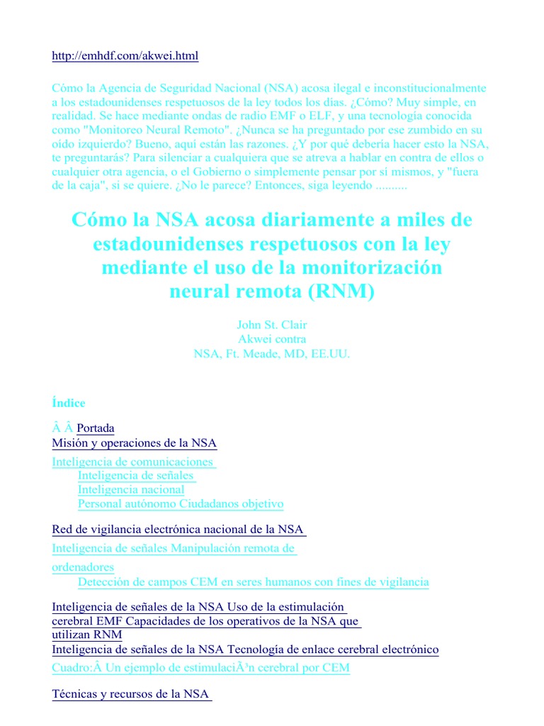 John Akwey Vs Nsa ES | PDF | Inteligencia de señales | Agencia de ...