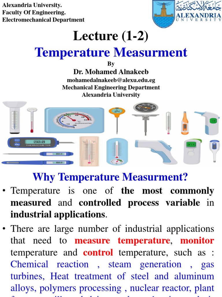 Lecture 1-2 DR Mohamed Alnakeeb Temperature Measurements | PDF ...