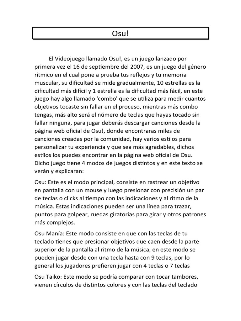 Osu | PDF | Ritmo