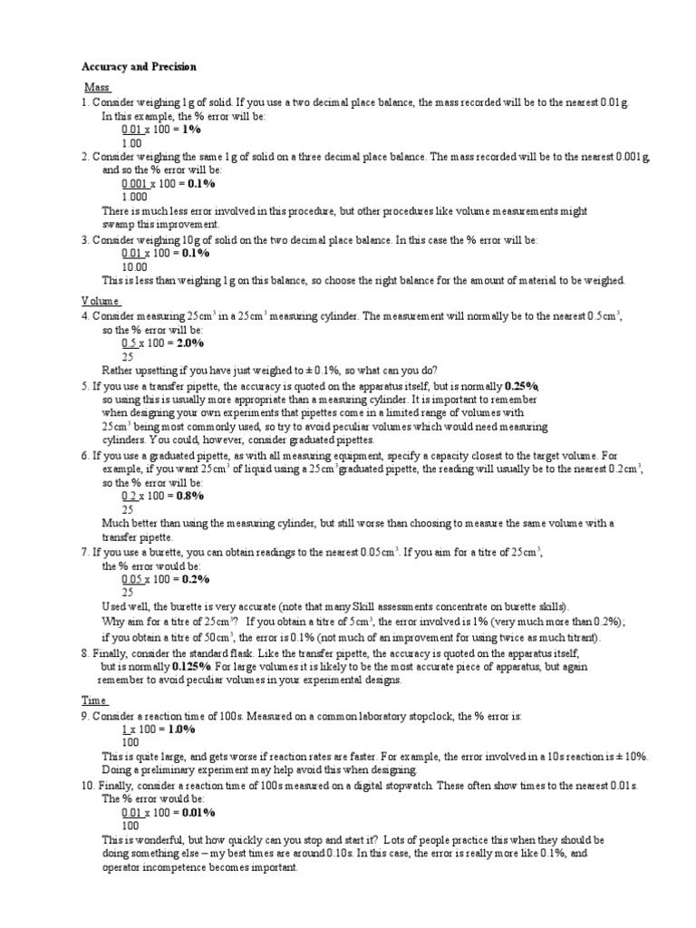 Accuracy and Precision | PDF | Significant Figures | Accuracy And Precision