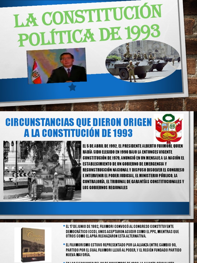 La Constitución Política De 1993 His Pdf Pdf Gobierno