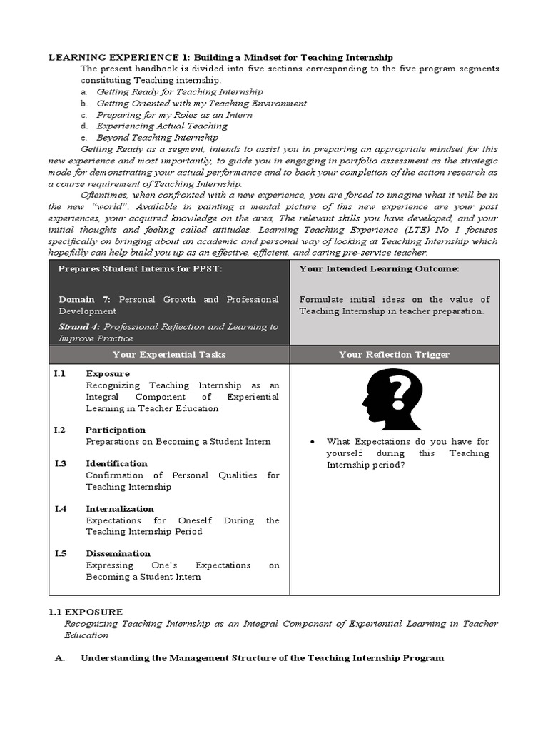 Insights on Teaching Internship Journey | PDF | Educational Assessment ...