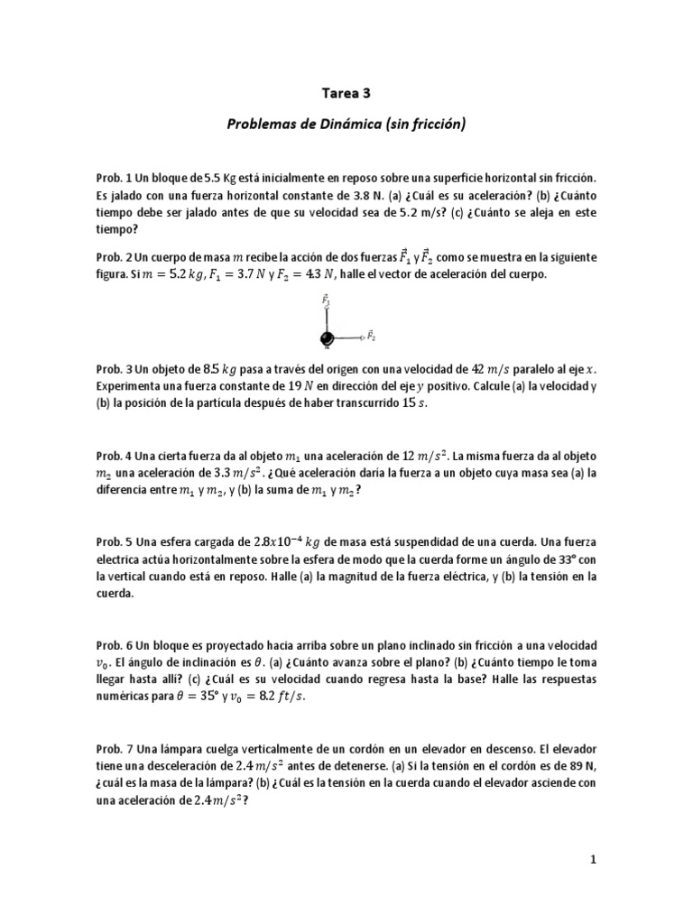 Prob. Cap 4-Dinámica | PDF | Fricción | Fuerza