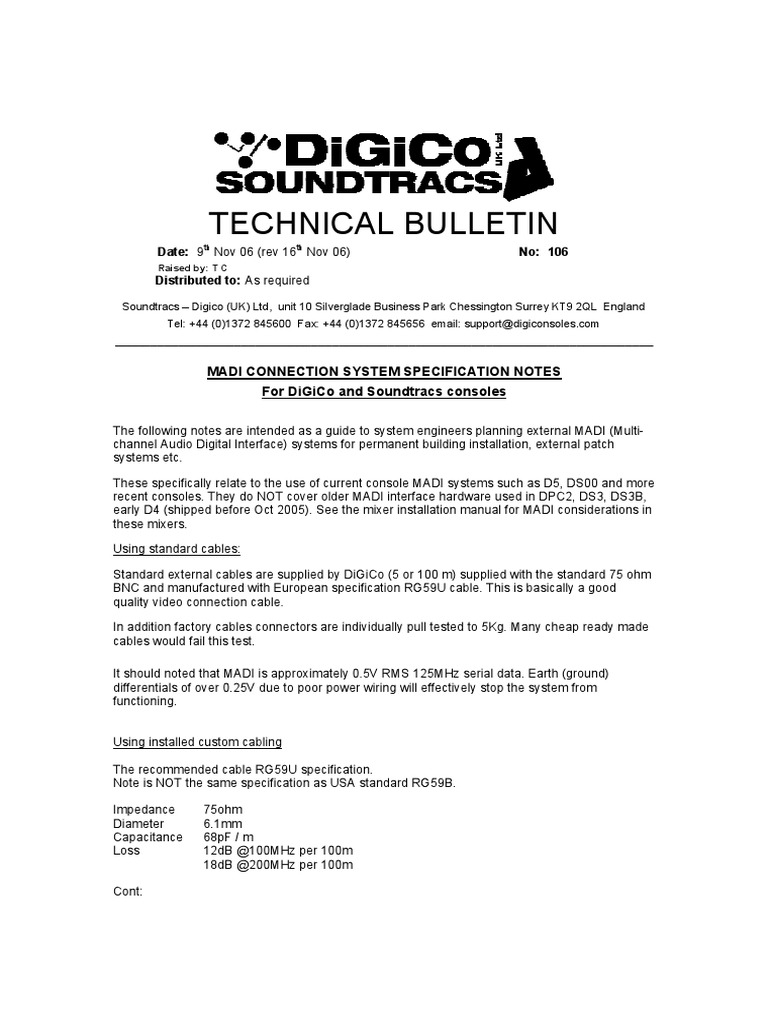 TB106 Madi Cable Specs PDF | PDF | Electrical Connector | Manufactured ...