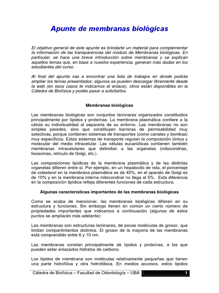 Membranas PDF | PDF | Bicapa lipídica | Membrana celular