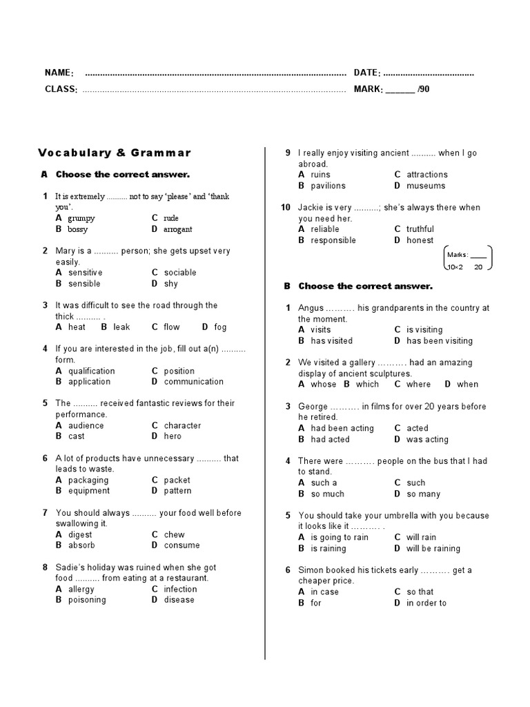 19 OnScreen B1plus Exit Test | PDF