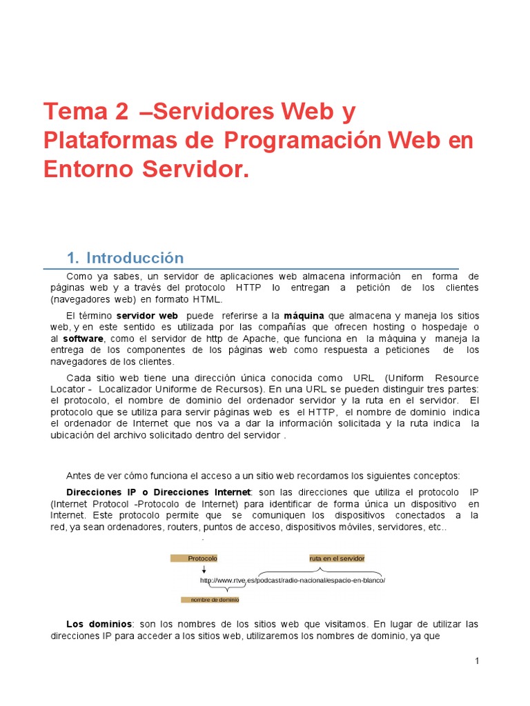 Servidores Web y Plataformas de Programación | PDF | Servidor web | Internet y web