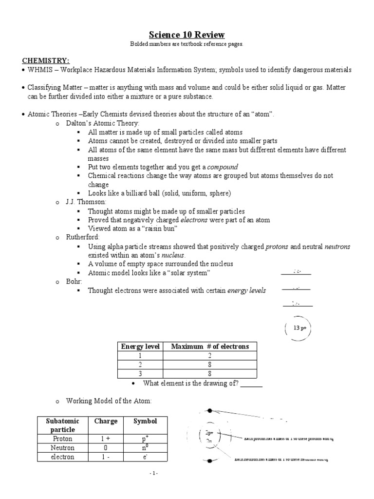 Science 10 FINAL Review | PDF