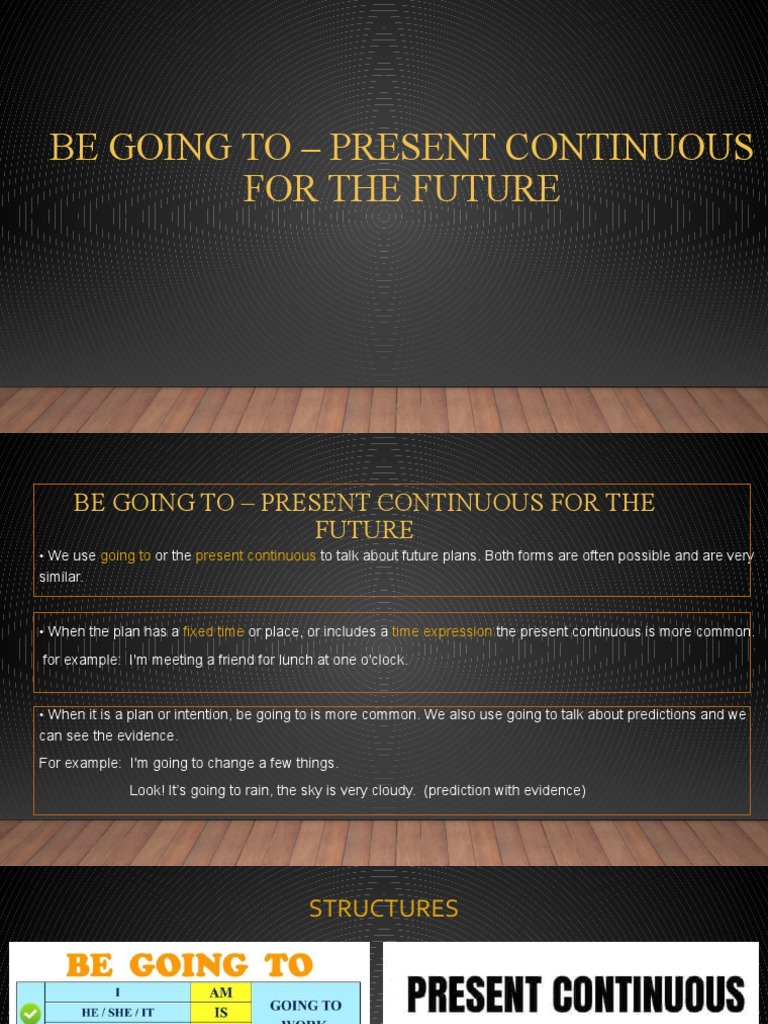 Going To - Present Continuous For The Future | PDF