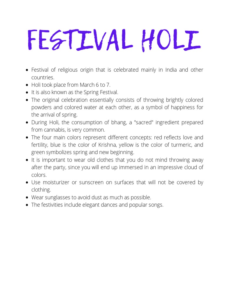 Festival Holi PDF | PDF