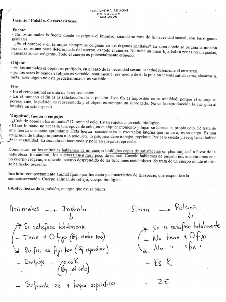 Instinto y Pulsión | PDF
