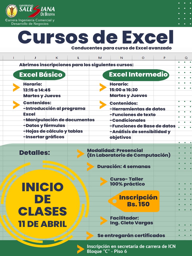 Afiche Curso de Excel 1-2023 24-03-2023 | PDF