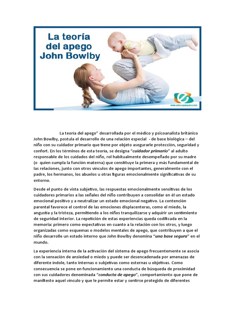 John Bowlby | PDF | Teoría de apego | Adultos