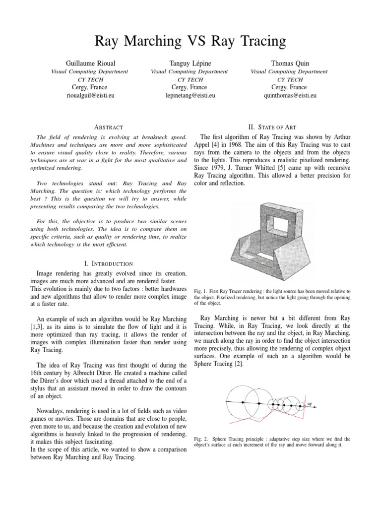 PFE IEEE Ray Marching VS Ray Tracing | PDF | Rendering (Computer Graphics) | Imaging