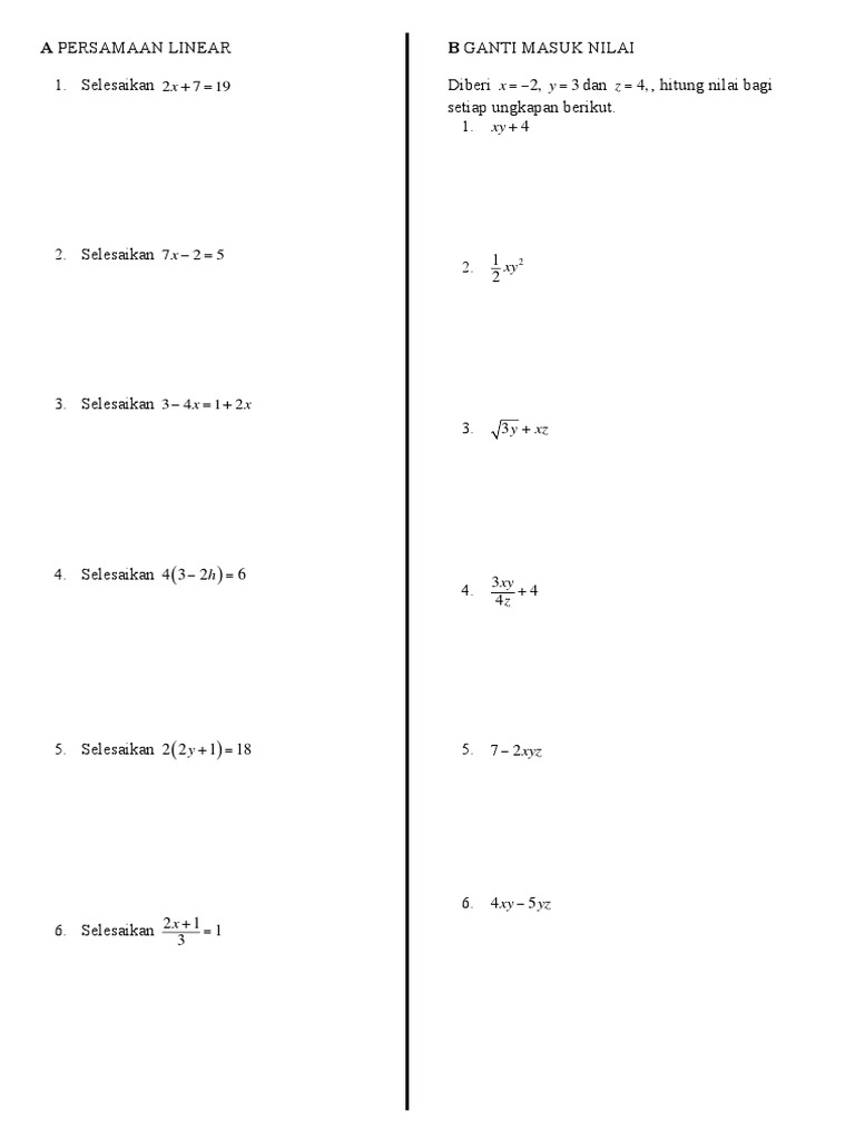 Latihan Algebra | PDF