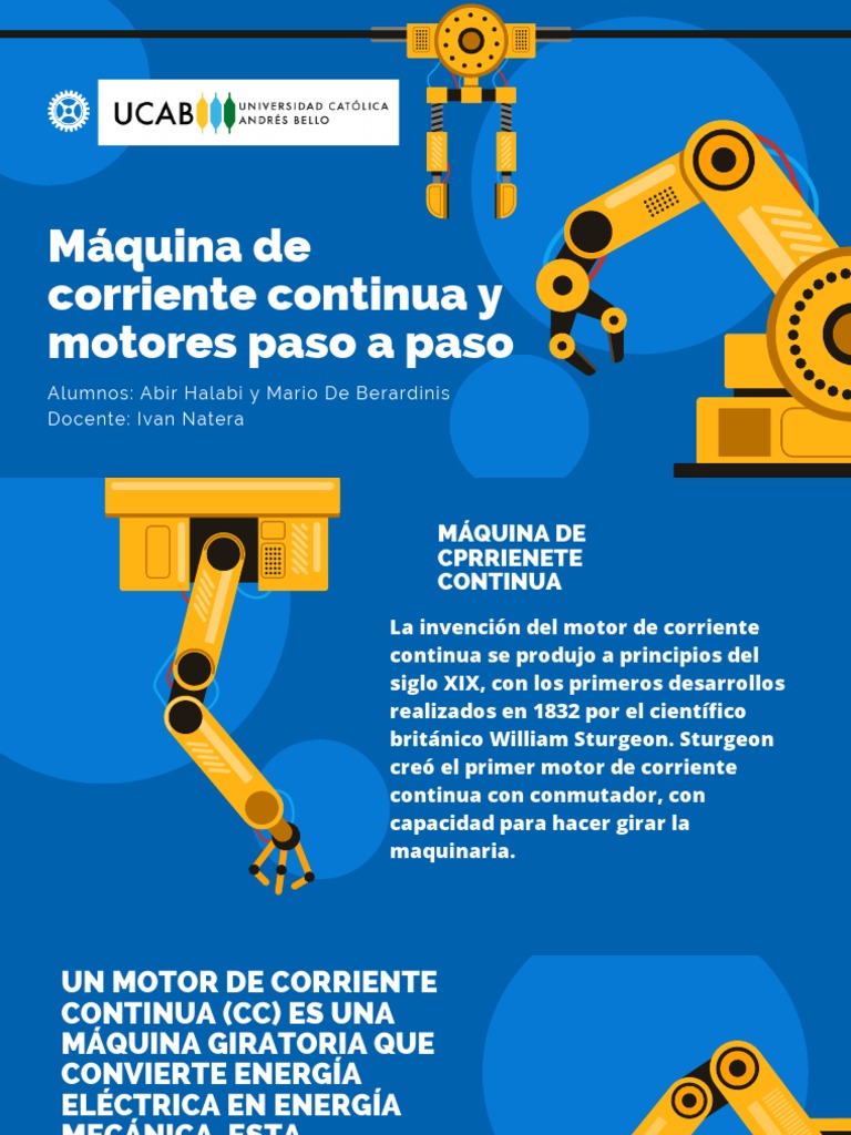 Maquinas Corriente Continua y Motor Paso A Paso PDF | PDF | Motor eléctrico | Inductor