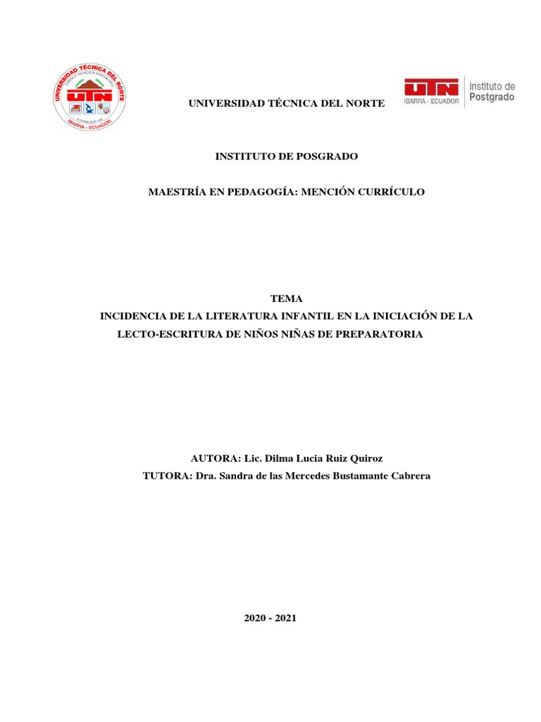 Literatura Infantil y Lectoescritura en Preparatoria | PDF ...