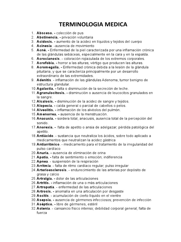 Terminologia Medica | PDF | Diarrea | Inflamación