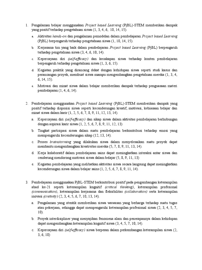 Pengalaman Belajar Menggunakan Project Based Learning | PDF