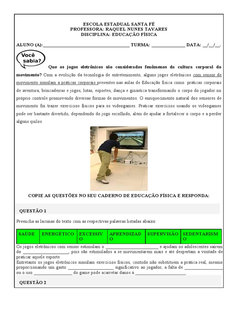 Atividade 02 - Jogos Eletrônicos | PDF | Computadores