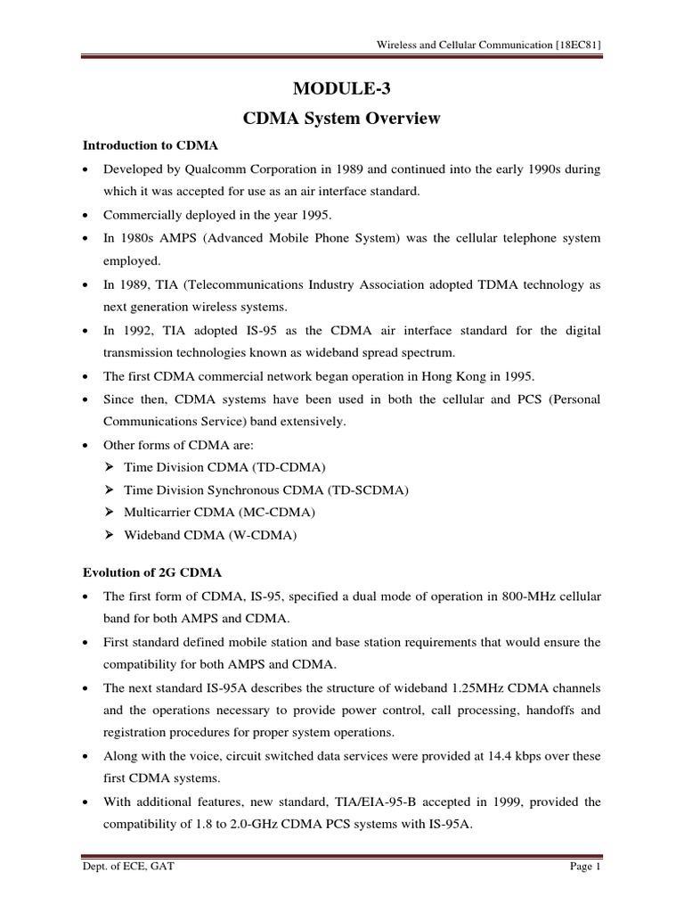 WCC Module-3 Notes PDF | PDF | Computer Network | Cellular Network