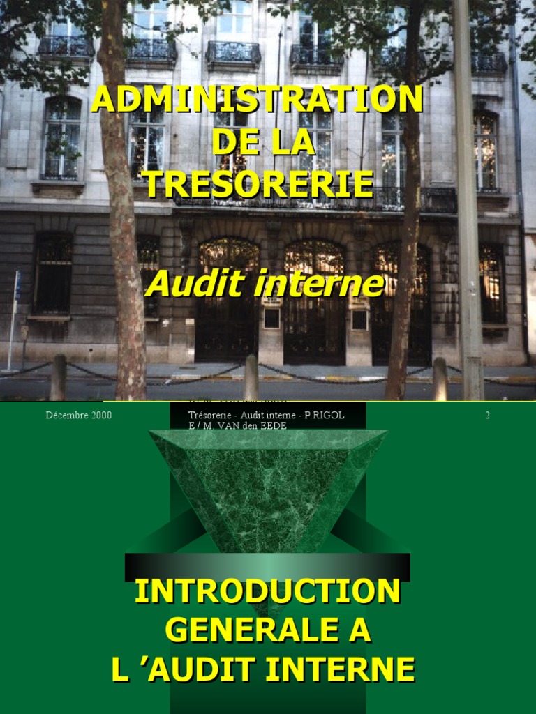 Audit de La Trésorerie | PDF | Audit | Contrôle interne