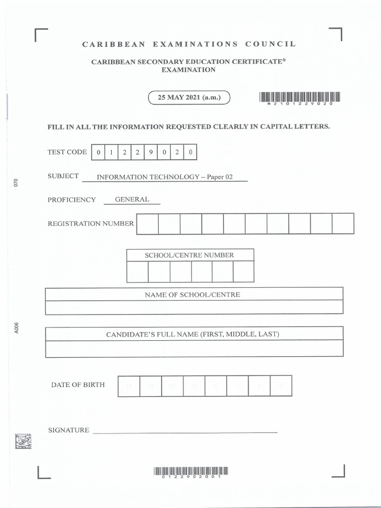 Information Technology Paper 02 MAY 2021 PDF | PDF