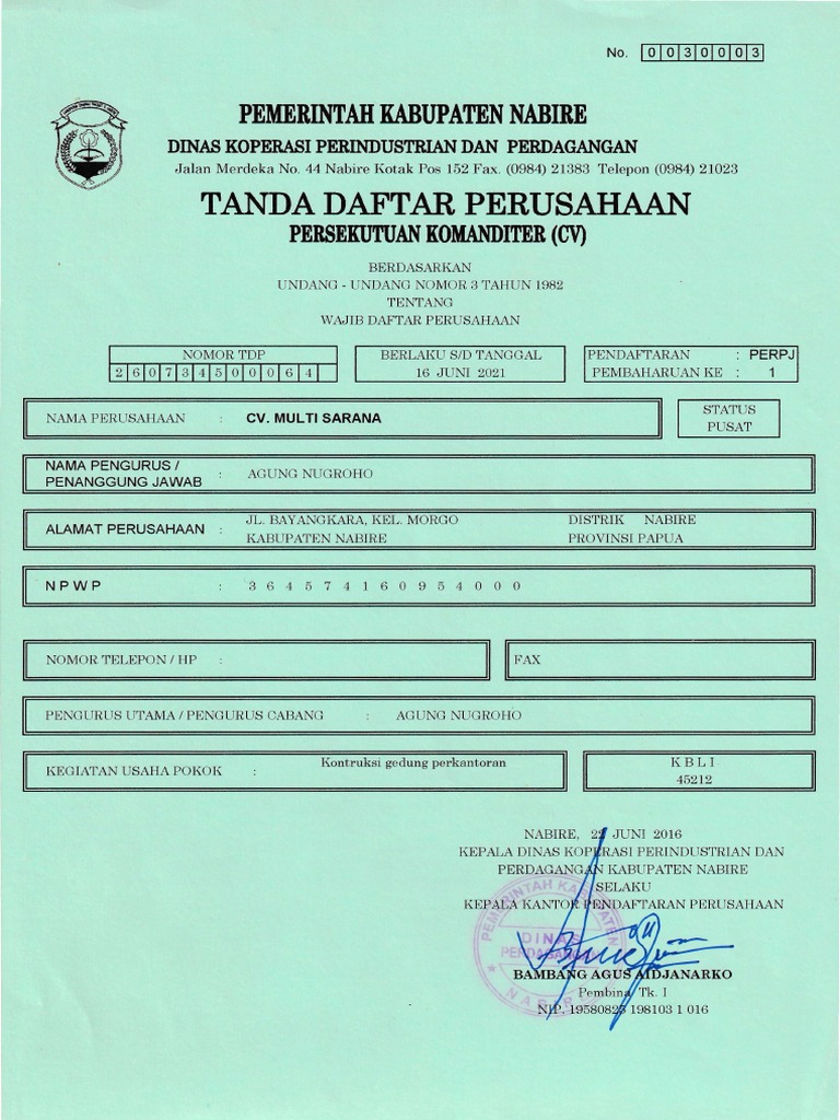 Cv. Multi Sarana | PDF