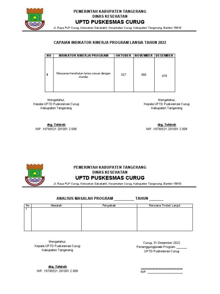 Format TW 4 Analisa Masalah & Pdca Imut Program (Ukm) | PDF