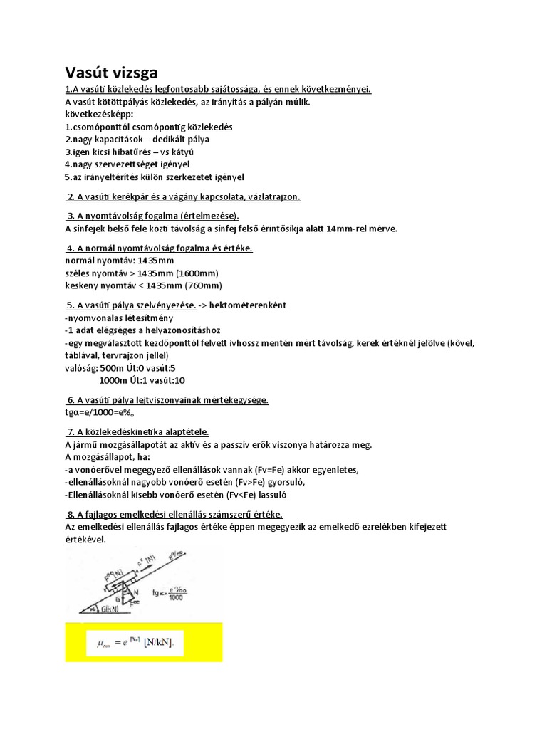 Vas - T-Vizsga - Docx Filename UTF-8''Vasút-vizsga | PDF