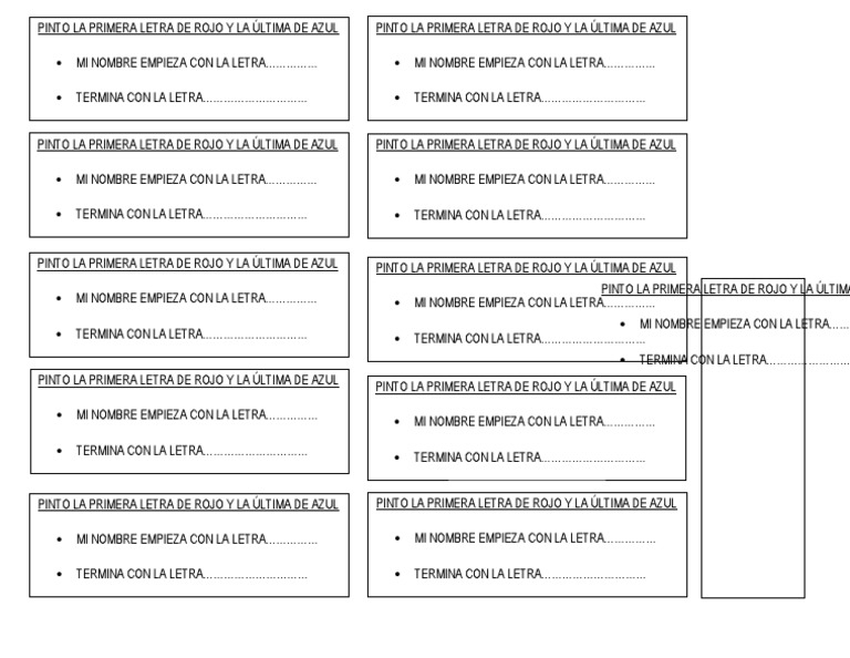 Actividad de Letras Iniciales y Finales | PDF | Arte