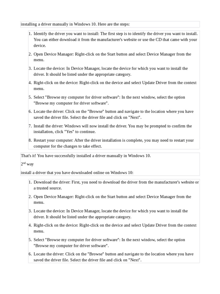 Driver Install Guide | PDF | Device Driver | Windows 10