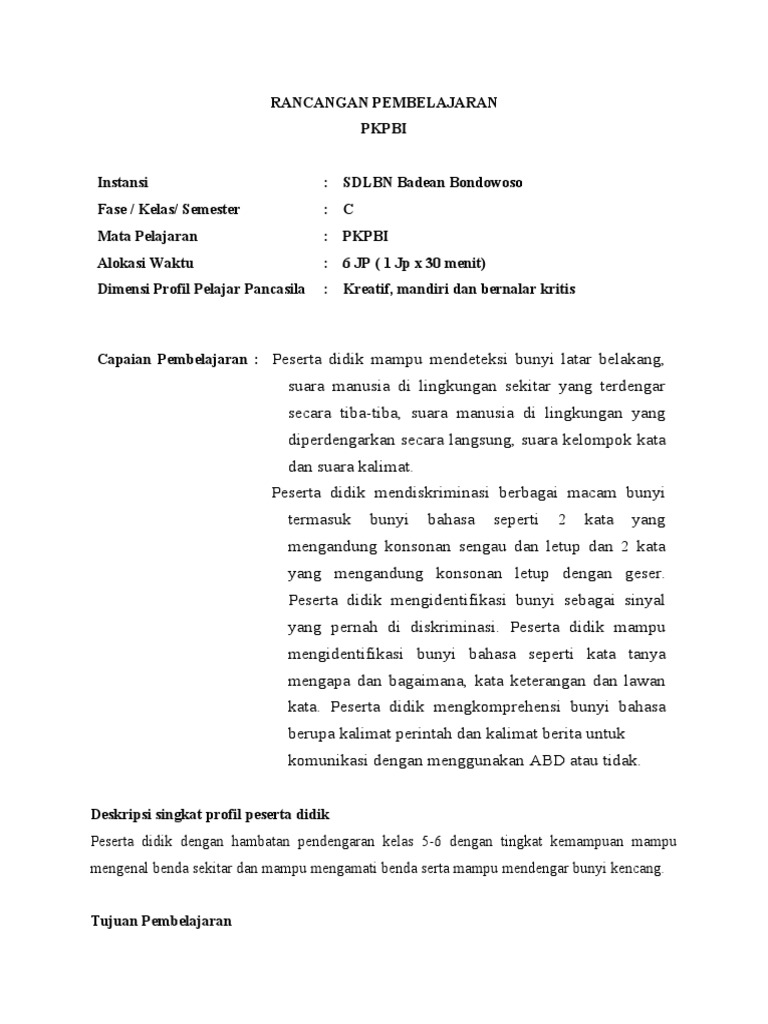 Rancangan Pembelajaran | PDF | Seni & Disiplin Bahasa | Kajian Bahasa Asing