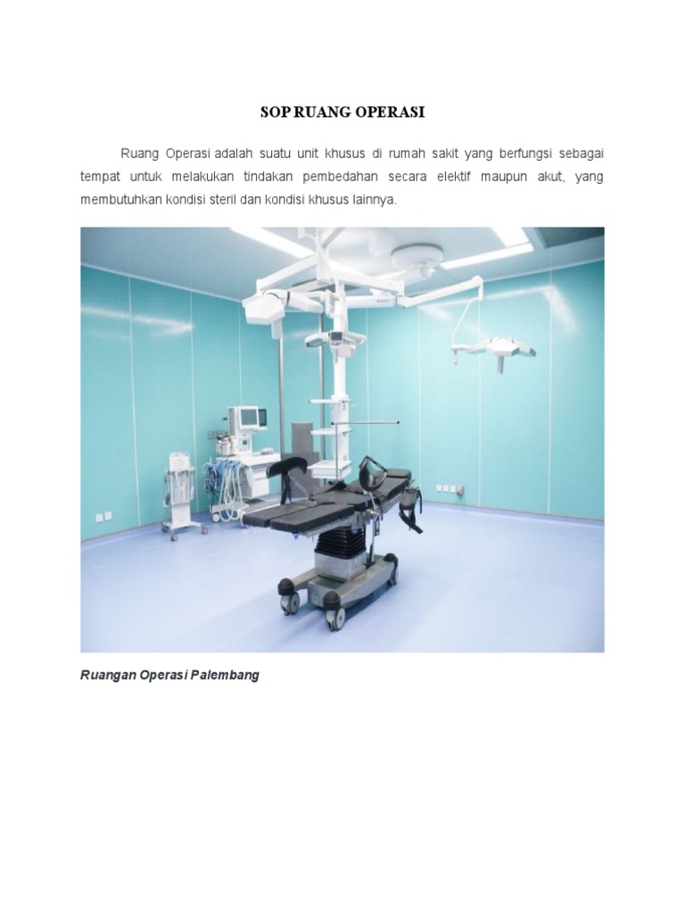 SOP RUANG OPERASI | PDF