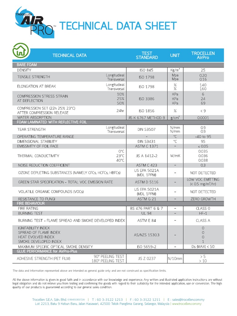 AirPro Technical Data Sheet 2021 PDF | PDF